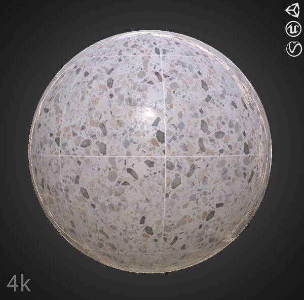 PBR Textures Free Download - White Ceramic Floor Tiles Terrazzo Pattern ...