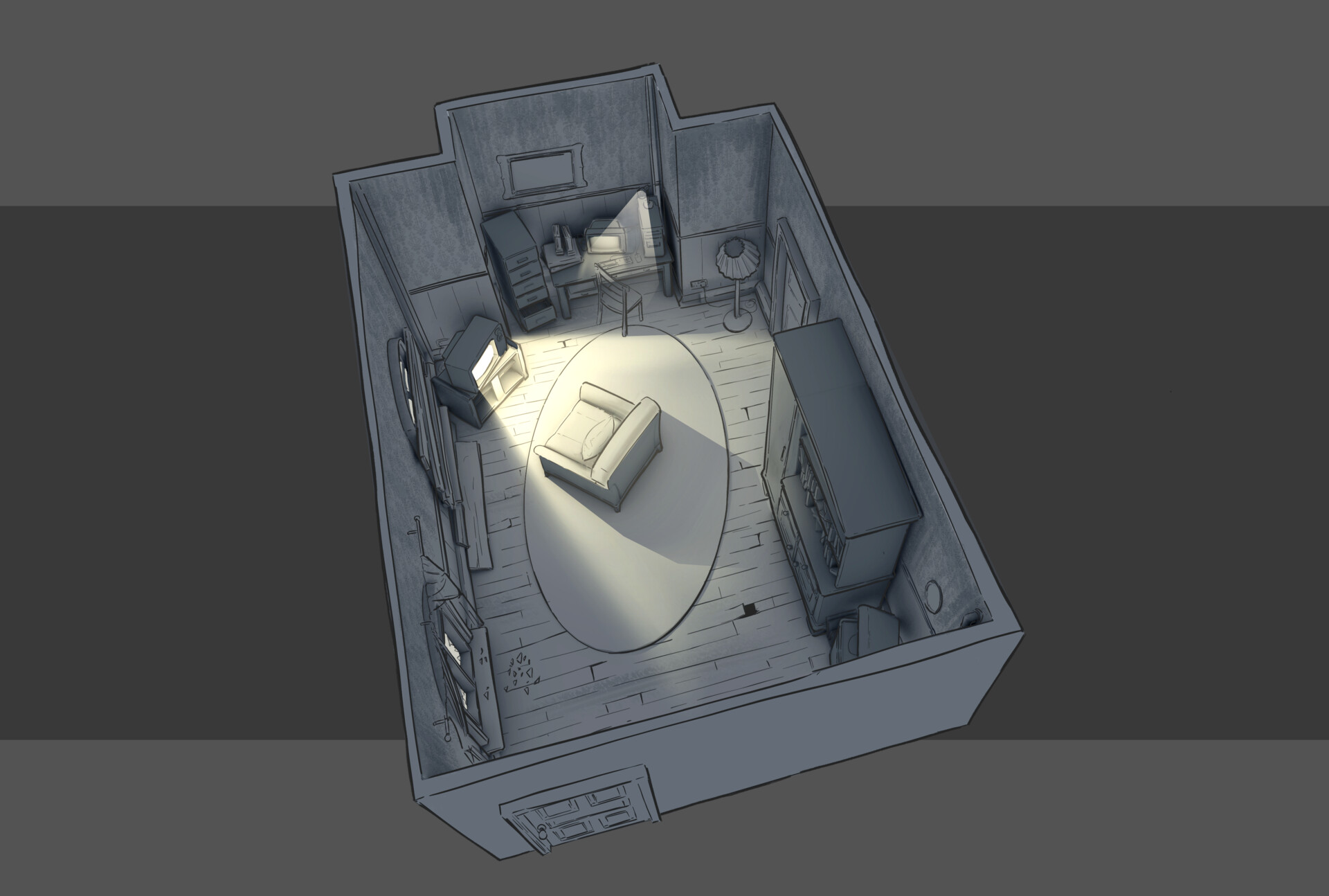 ArtStation - Horror Game Room Designs