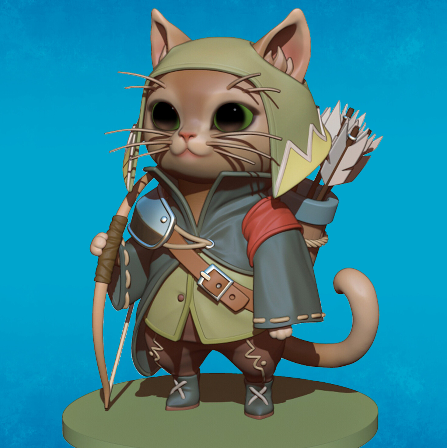 ArtStation - Сute cat archer
