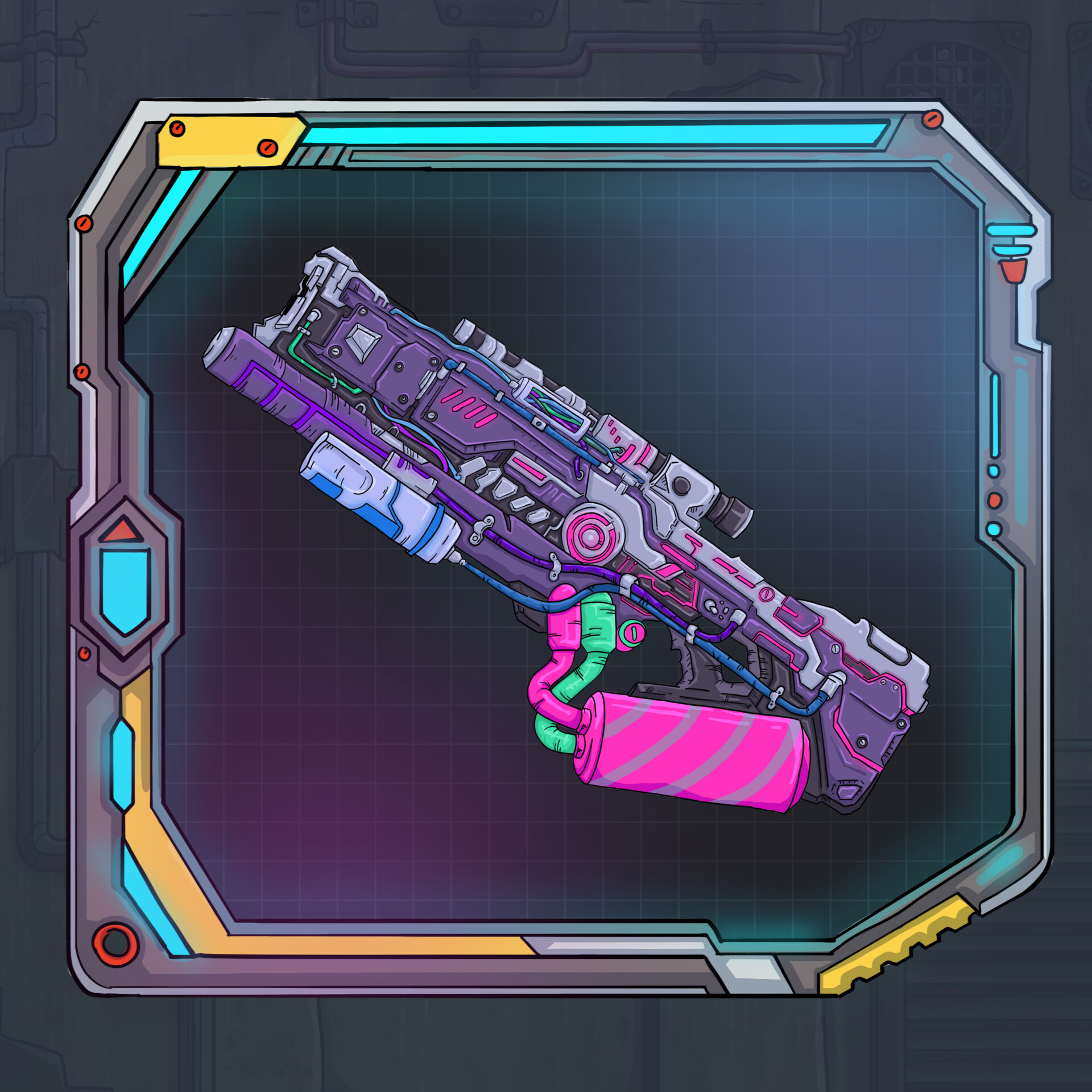 ArtStation - NFT Collection - Bit War (Weapon and BAckground)