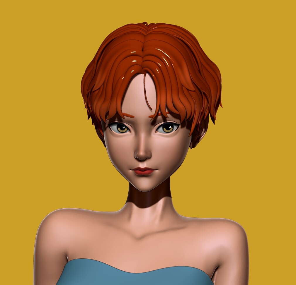 ArtStation - Short haired girl