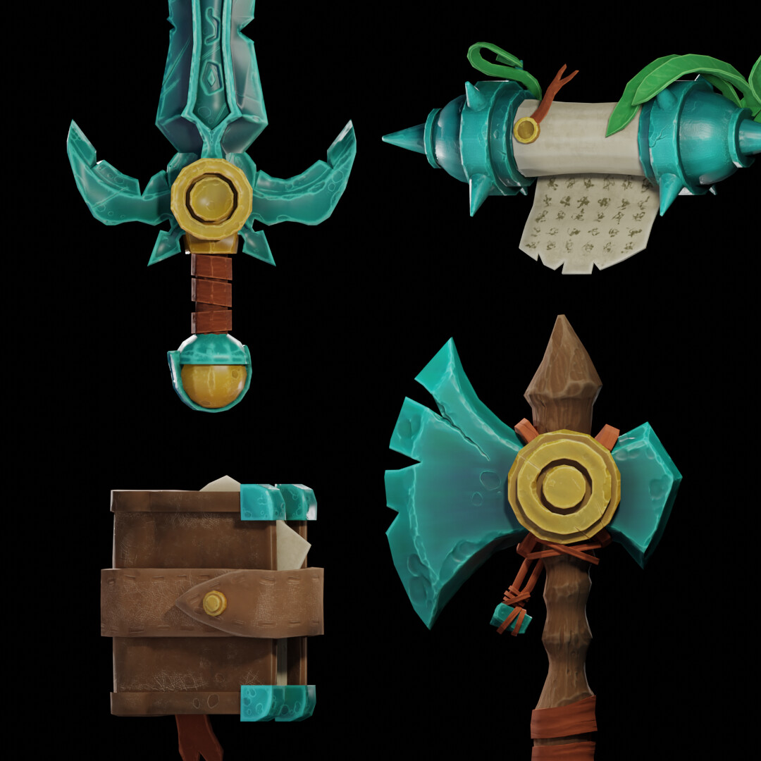 ArtStation - Stylized weapon set