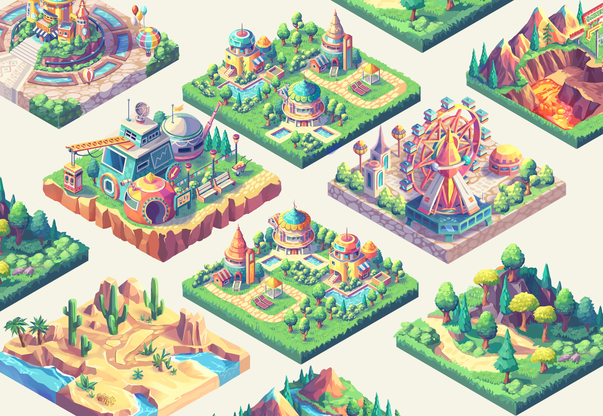 ArtStation - Isometric 2d digital illustrations