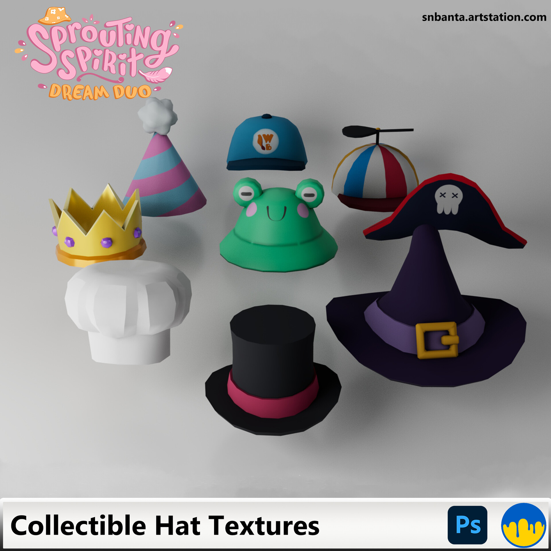 ArtStation - Collectible Hat Textures (Sprouting Spirit: Dream Duo)