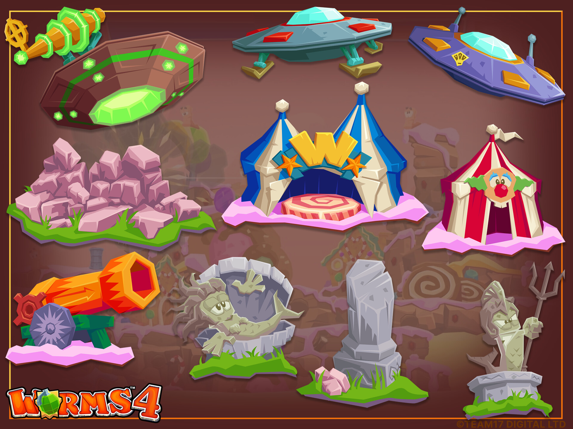 ArtStation - Worms 4 In Game & UI Assets
