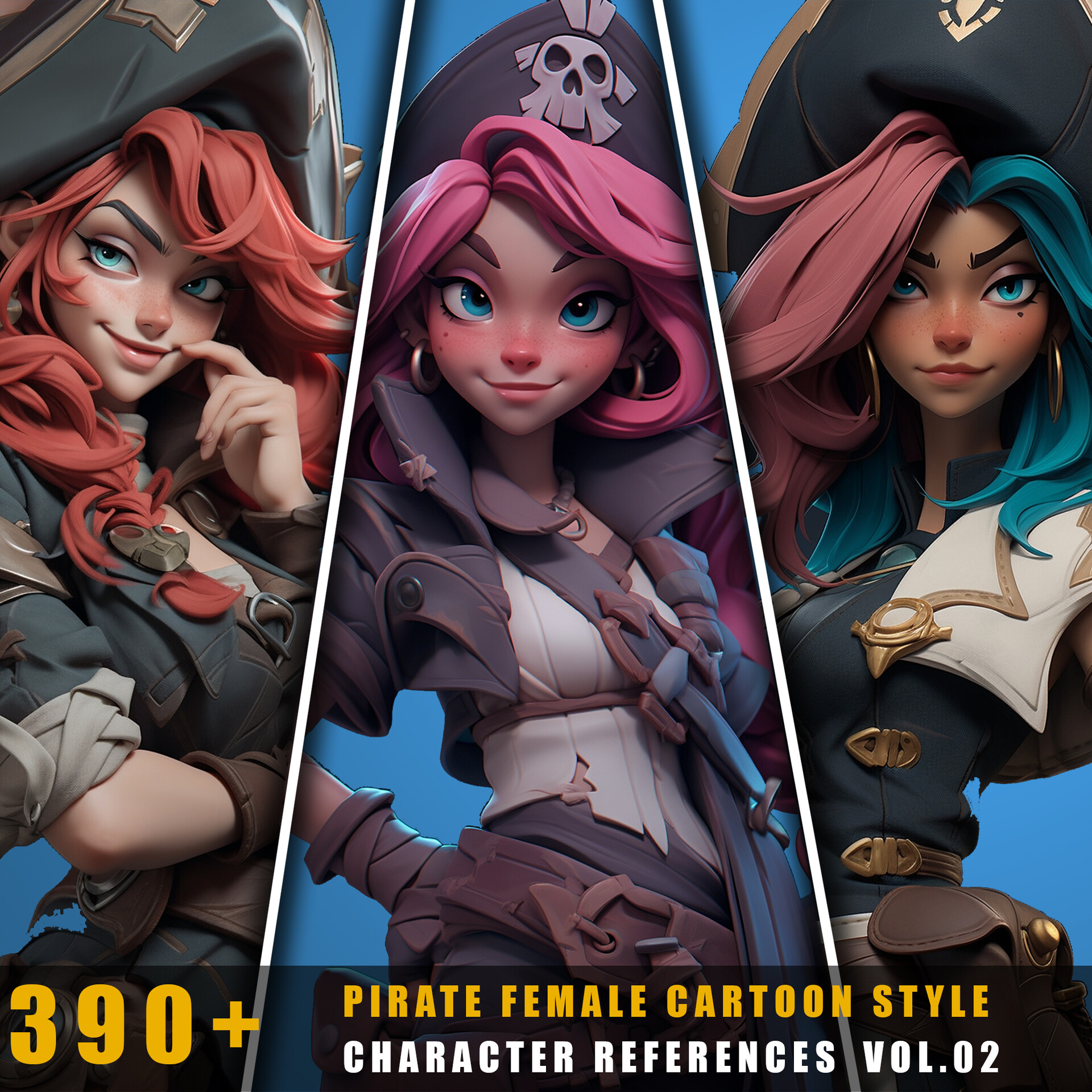 ArtStation - 390+ Pirate Female Cartoon Style - References Pack Vol.02