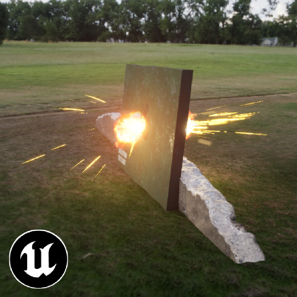 ArtStation - HEAT round hit metal plate | UE5 VFX