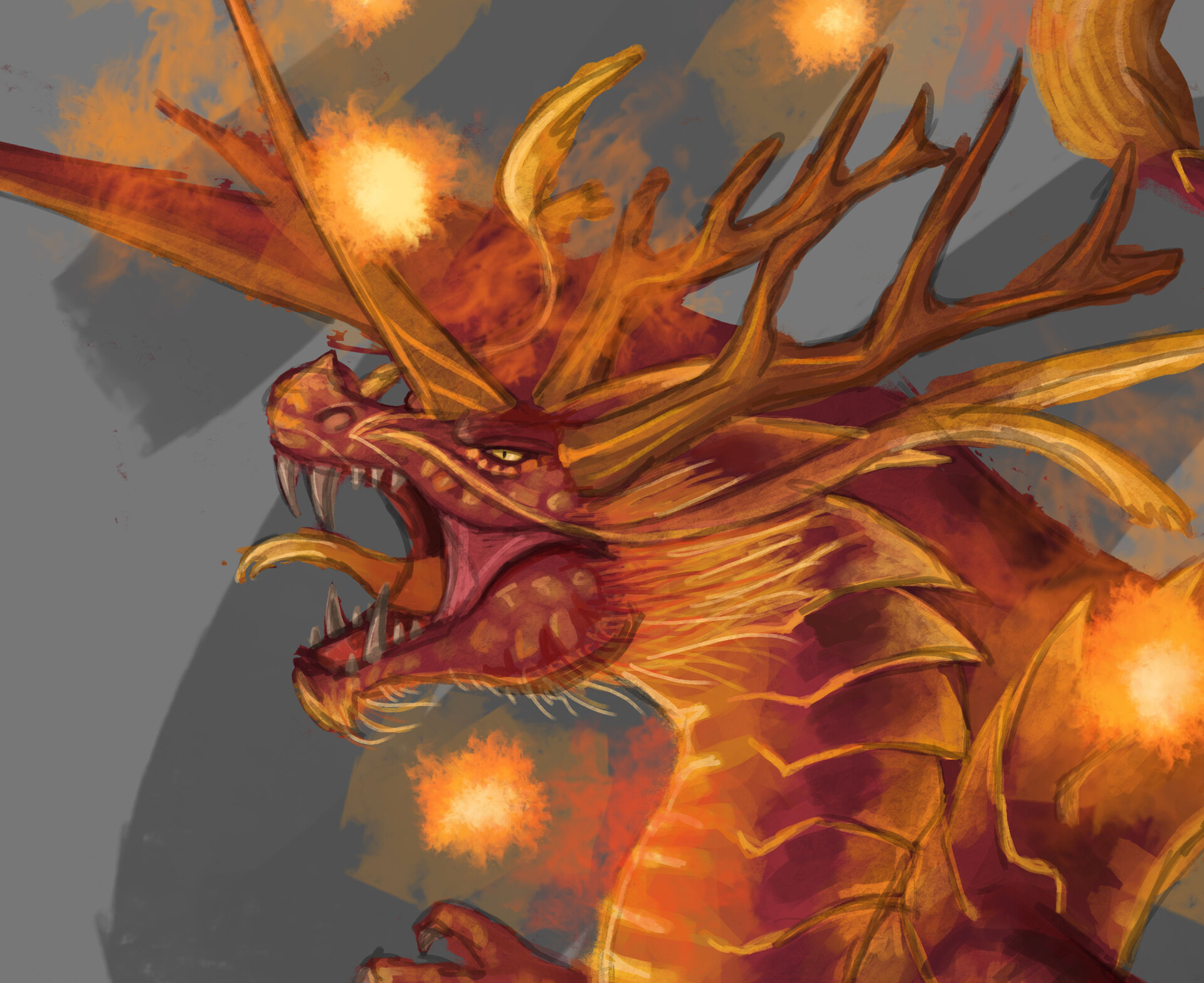 ArtStation - Great Horned Oriental Dragon