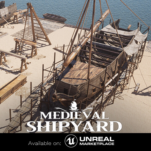 ArtStation - Medieval Shipyard - 3D Asset Kit