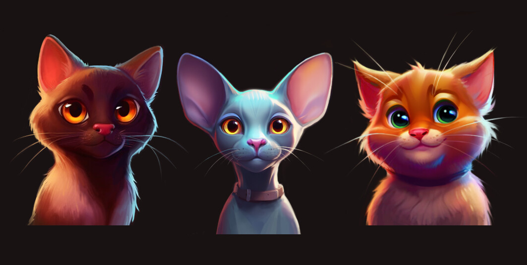 ArtStation - Cats .Study.Weekend drawing