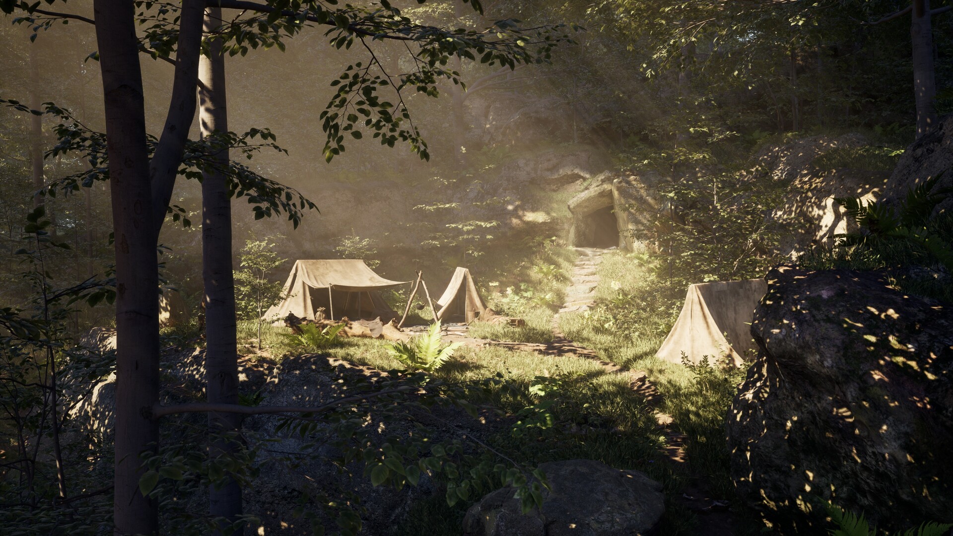 ArtStation - Camp in woods