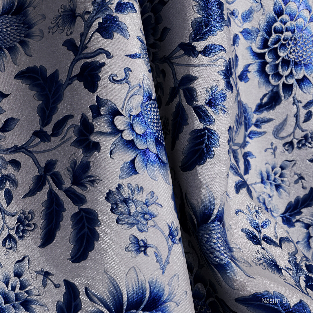 ArtStation - 50 Tileable Delph Pattern Silk Fabric Materials-VOL09. SBSAR