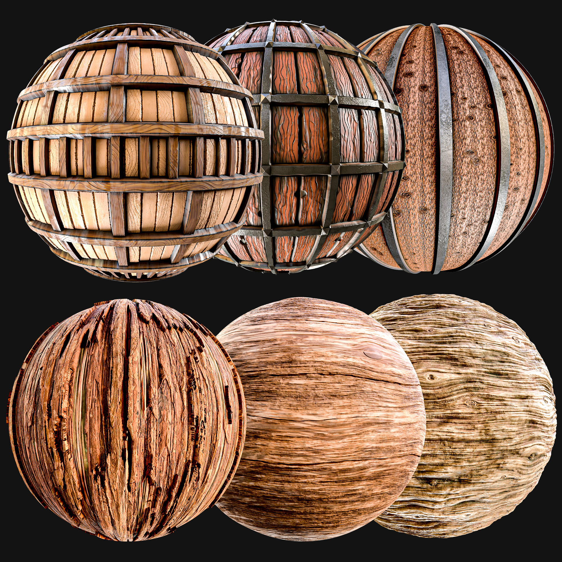 ArtStation - 8 Stylized Wood Material -SBS-SBSAR-PBR + 2 Tutorial