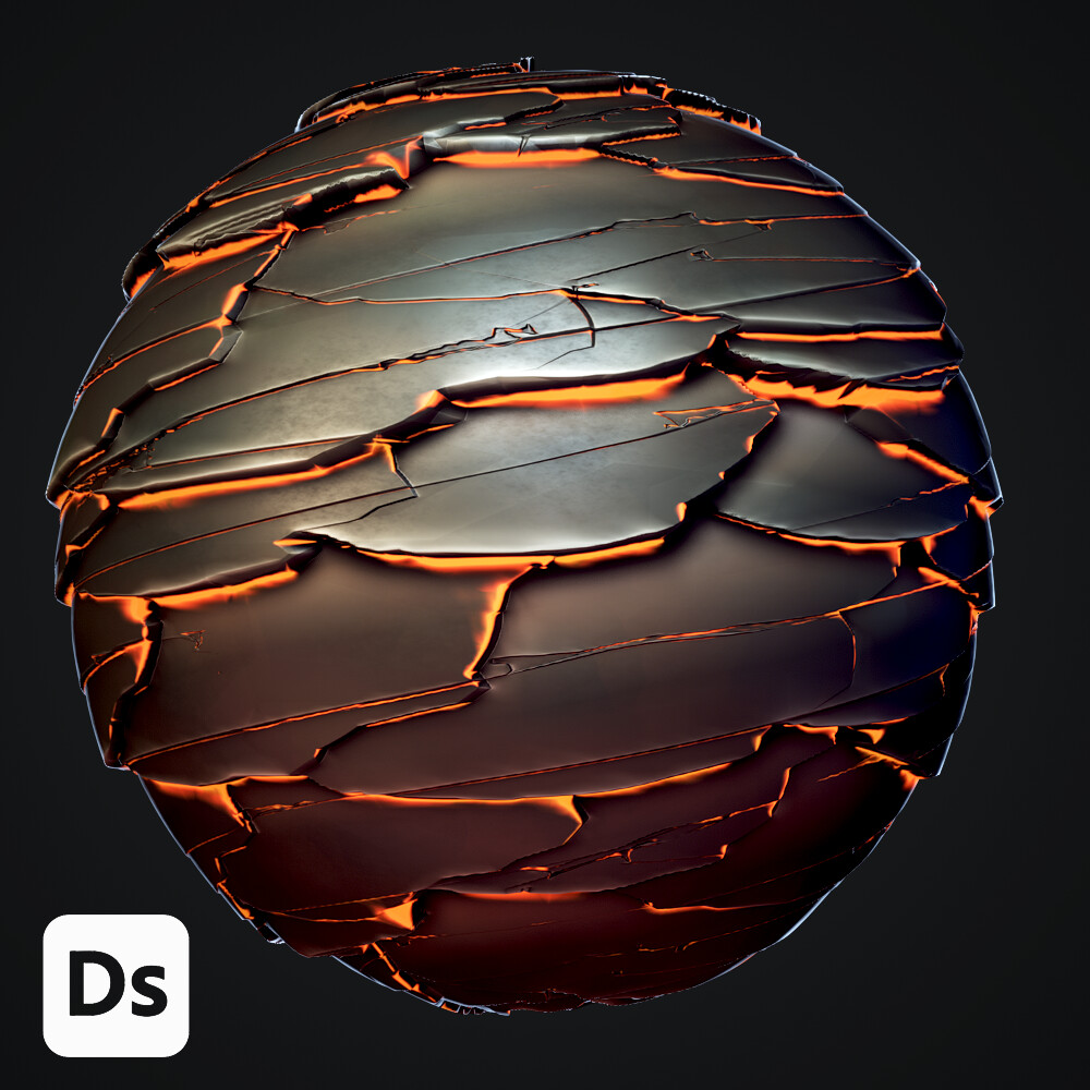 ArtStation - Stylized Magma Rock Material Substance Designer