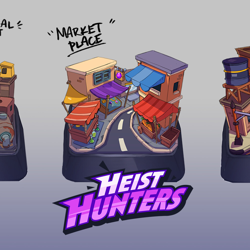 ArtStation - Heist Hunters Mini city Concept