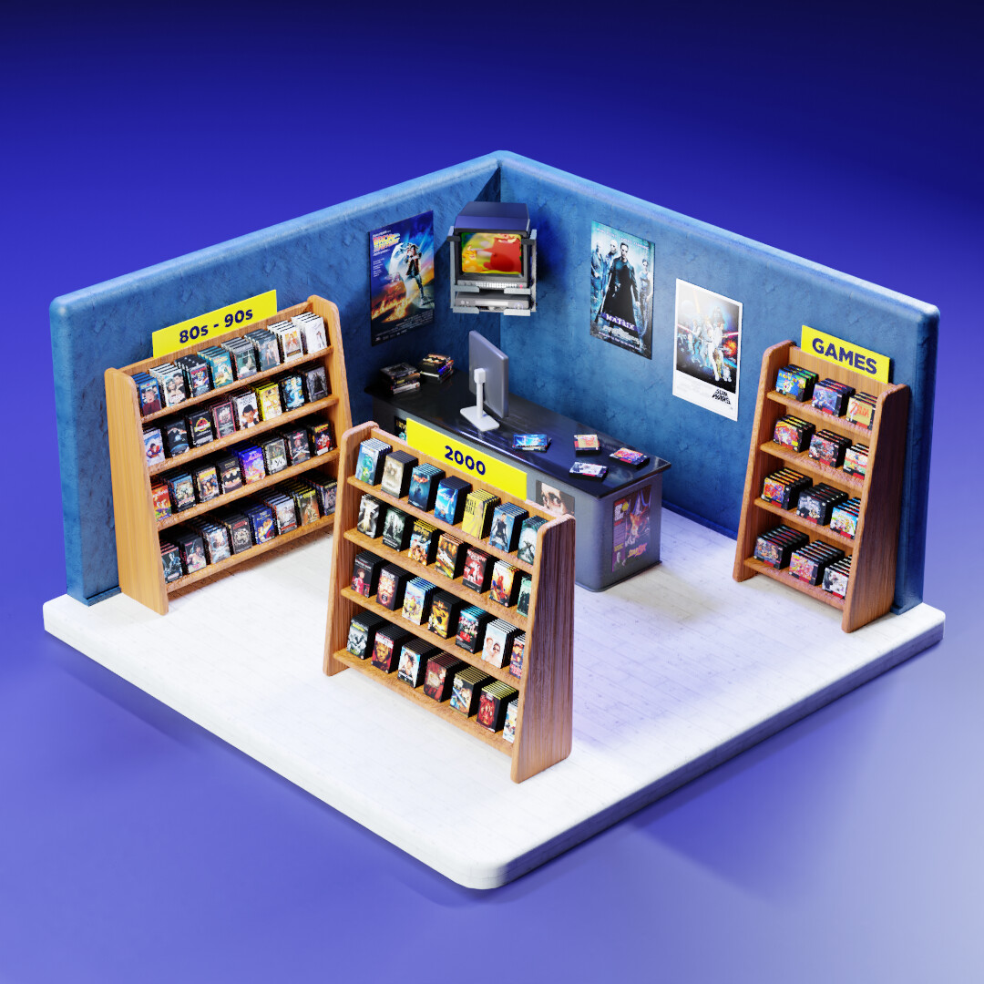 ArtStation - Isometric Video Rental Store
