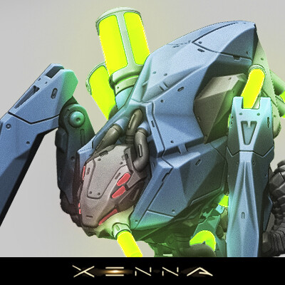 ArtStation - Robot lowpoly model for the game "Xenna"