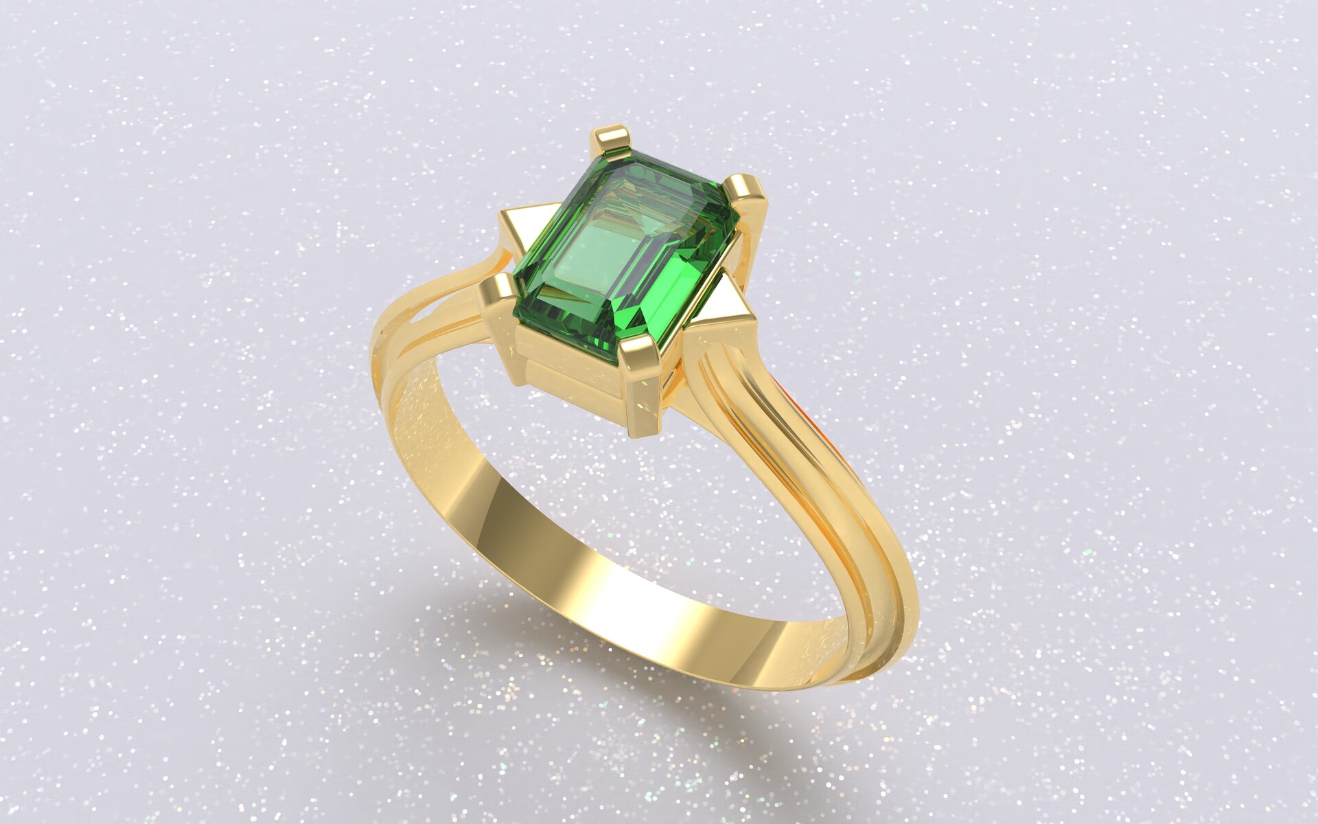 ArtStation - Emerald Gold Ring