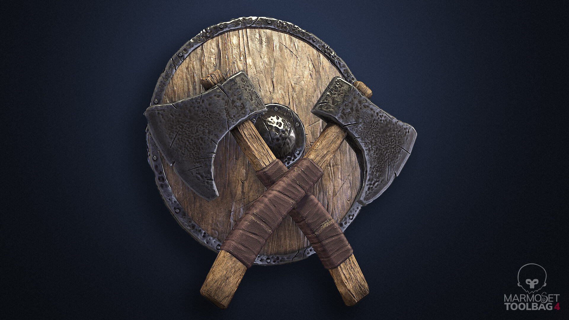 ArtStation - Viking Shield and Axes | Weapon asset