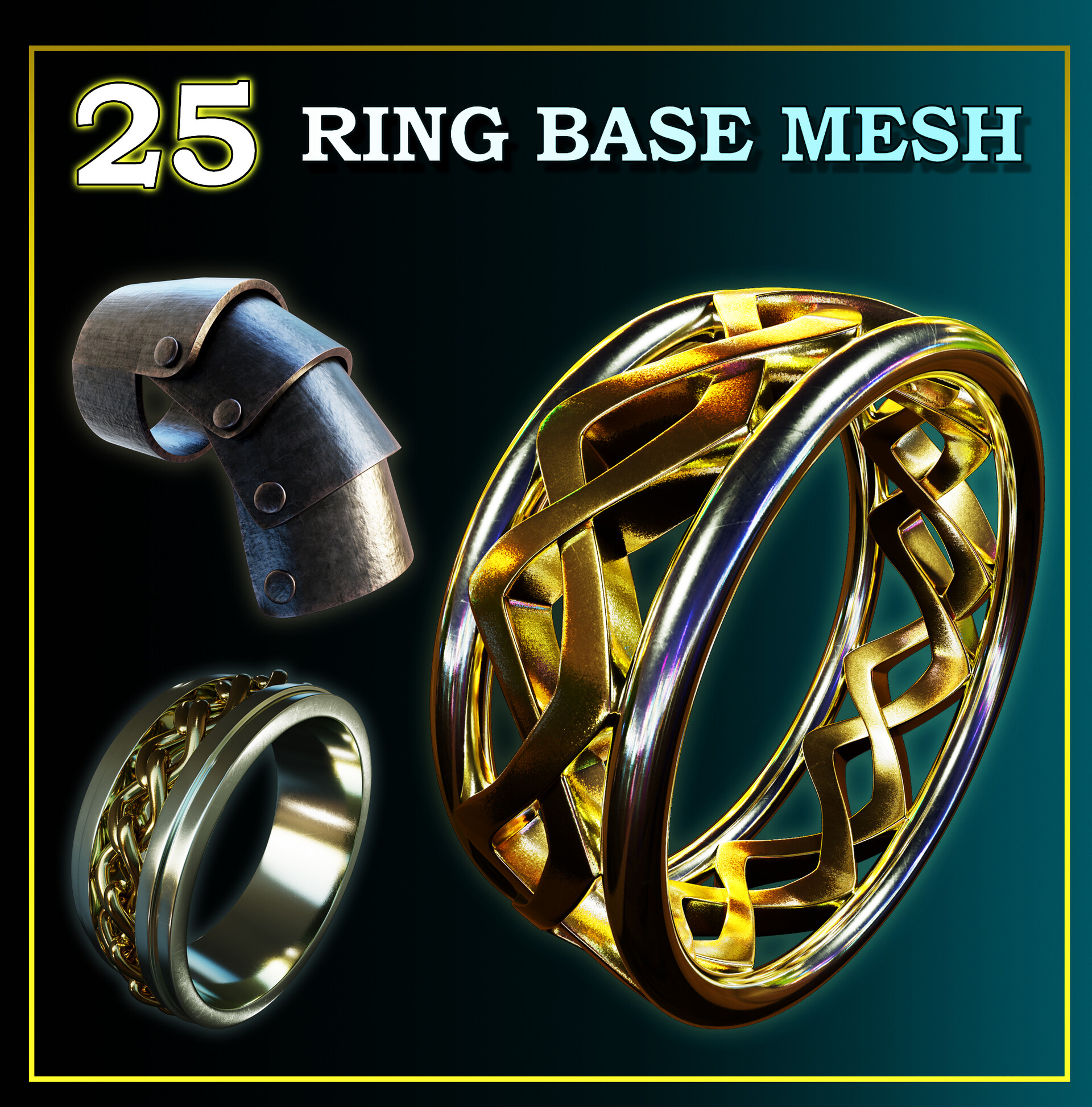 ArtStation - 25 Ring Base Mesh - VOL 06