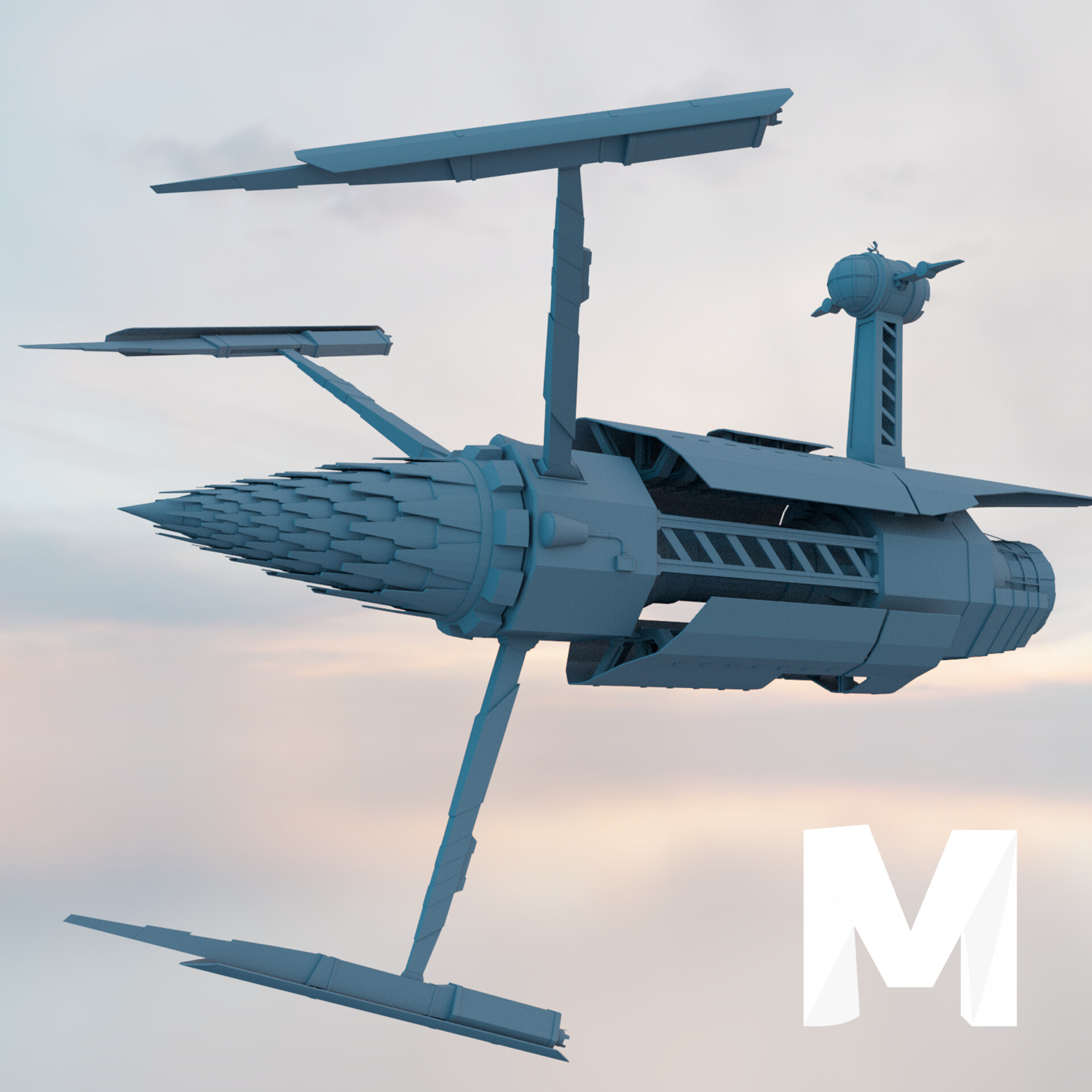 ArtStation - Sci-Fi Mining Ship updated version