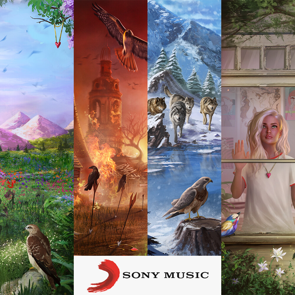 CMCGILLUSTRATION - BOUA Music Track Covers