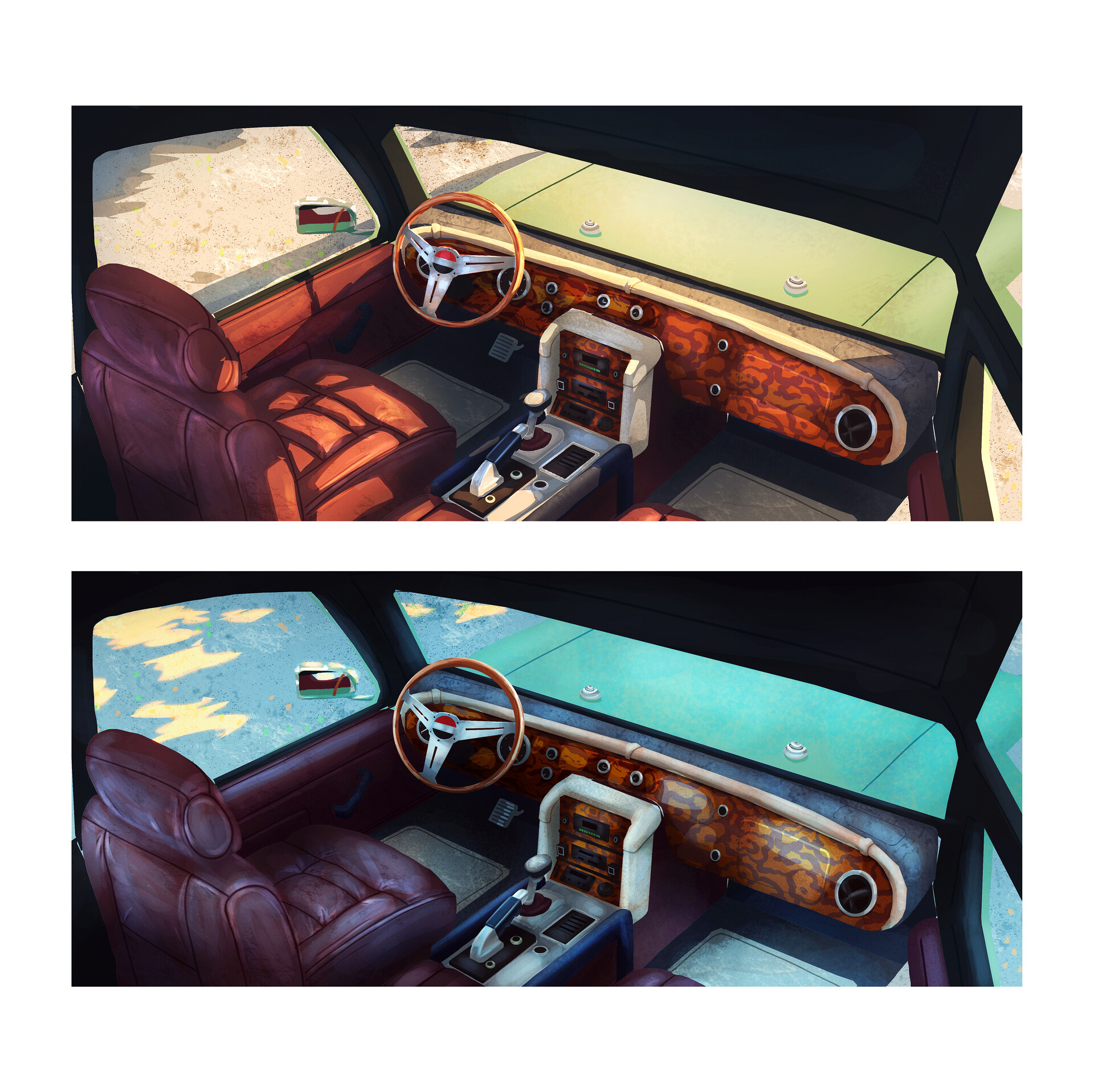 ArtStation - "Cars racing" Interior lightings