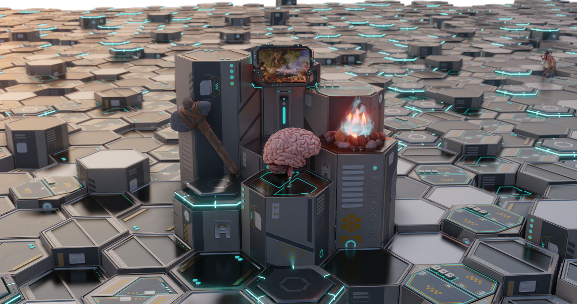 ArtStation - The evolution of humanity | 3D Animation (blender)