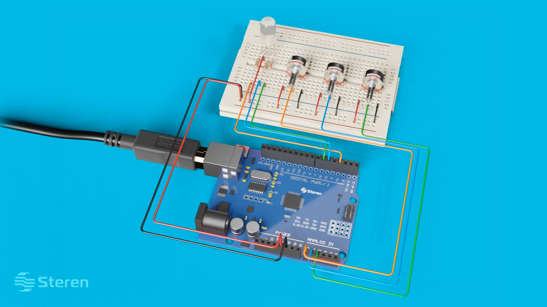ArtStation - Electronics Tutorial - Vary light intensity with analog inputs