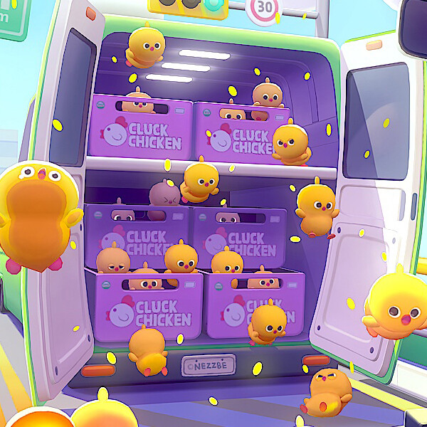 ArtStation - Handpainted 3D The escape of the chicks (Fan Art)