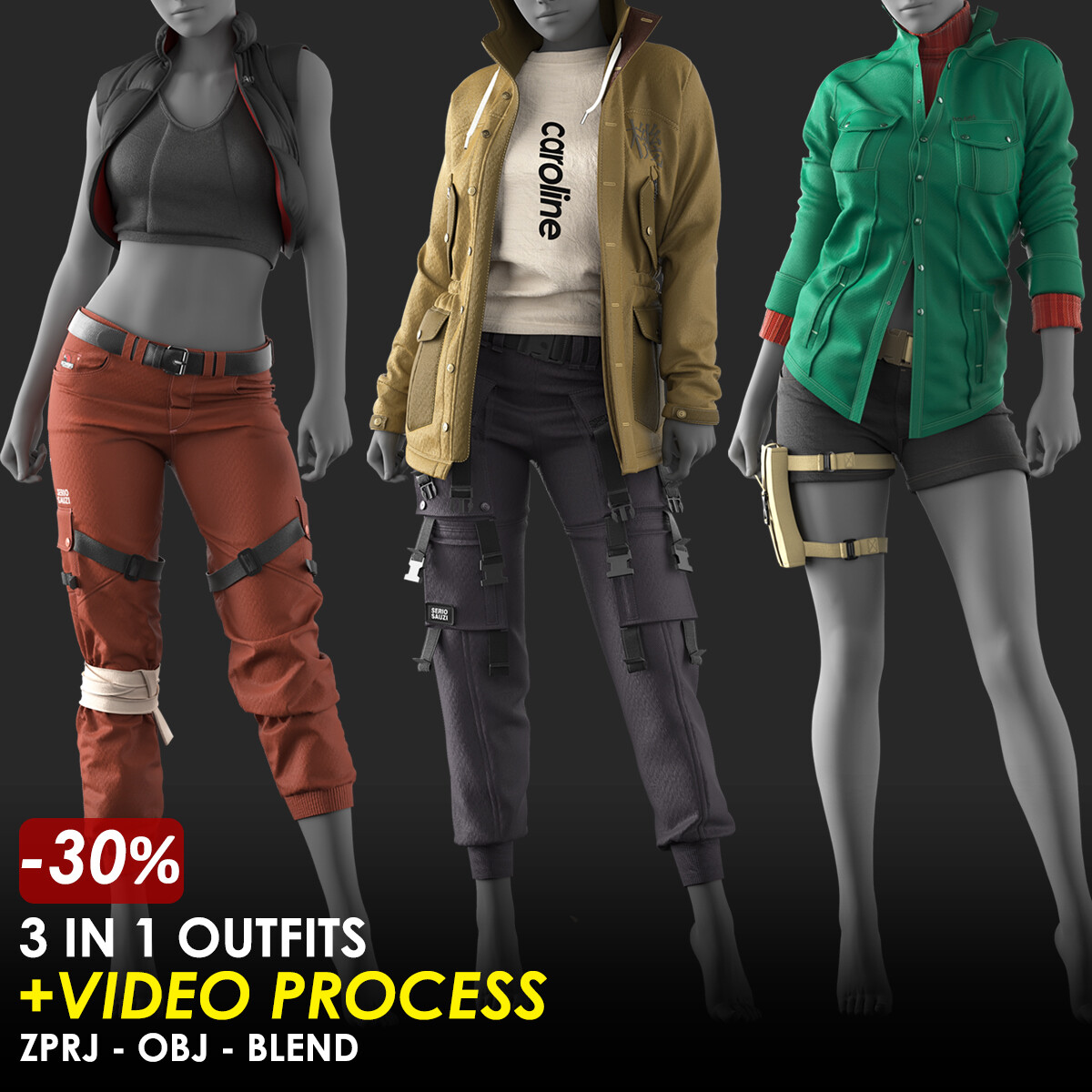 ArtStation - 3 in 1 Outfits - Marvelous / CLO