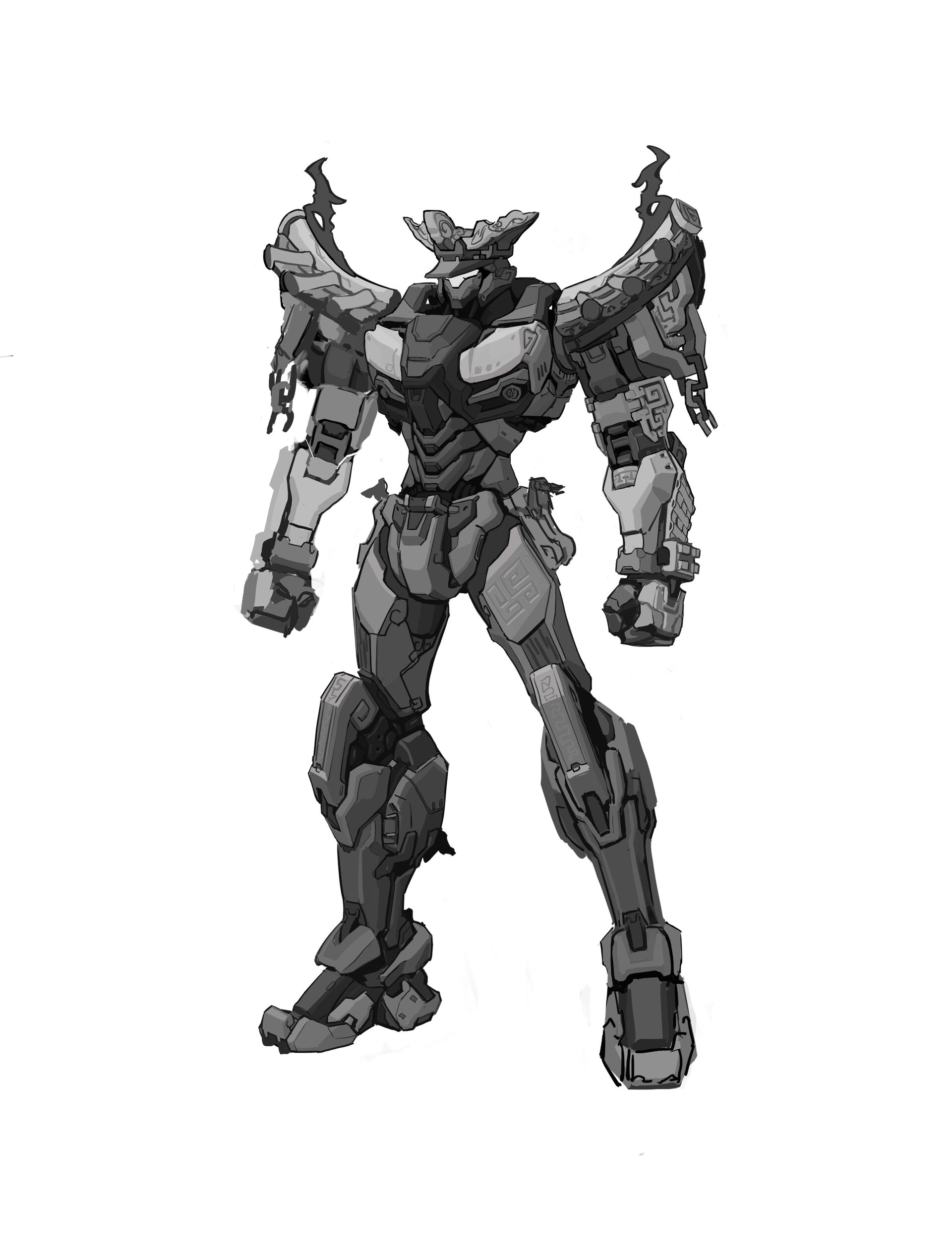 ArtStation - Chinese wind Mech|中国风机甲