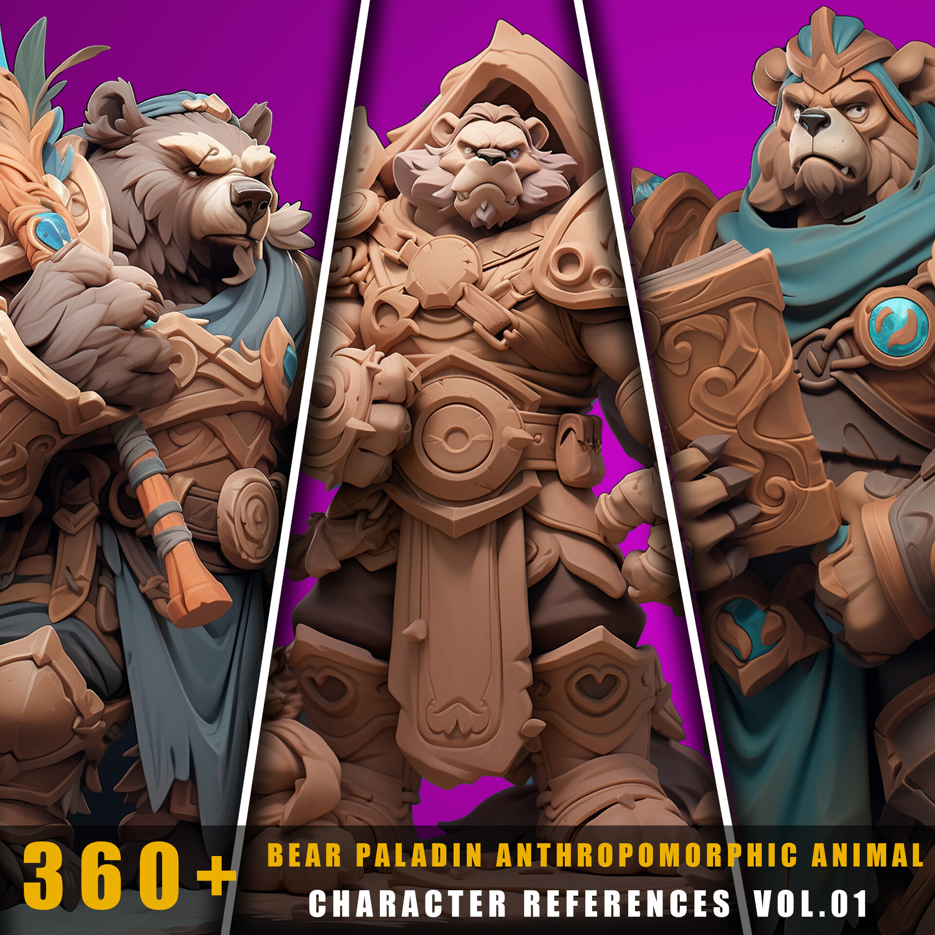 ArtStation - 360+ Bear Paladin Anthropomorphic Animal - Character ...
