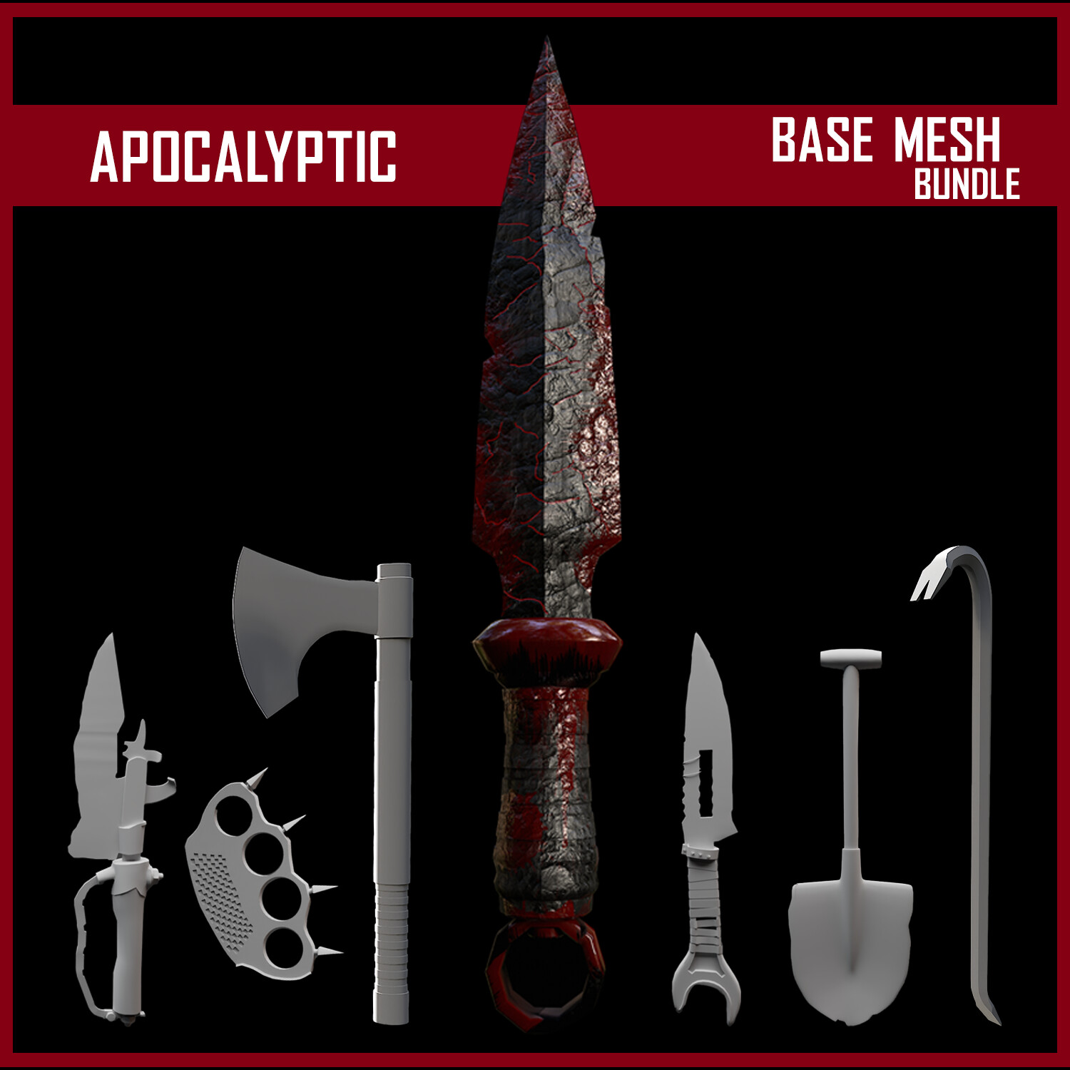 ArtStation - Post Apocalyptic Weapon Base mesh 🔥💀