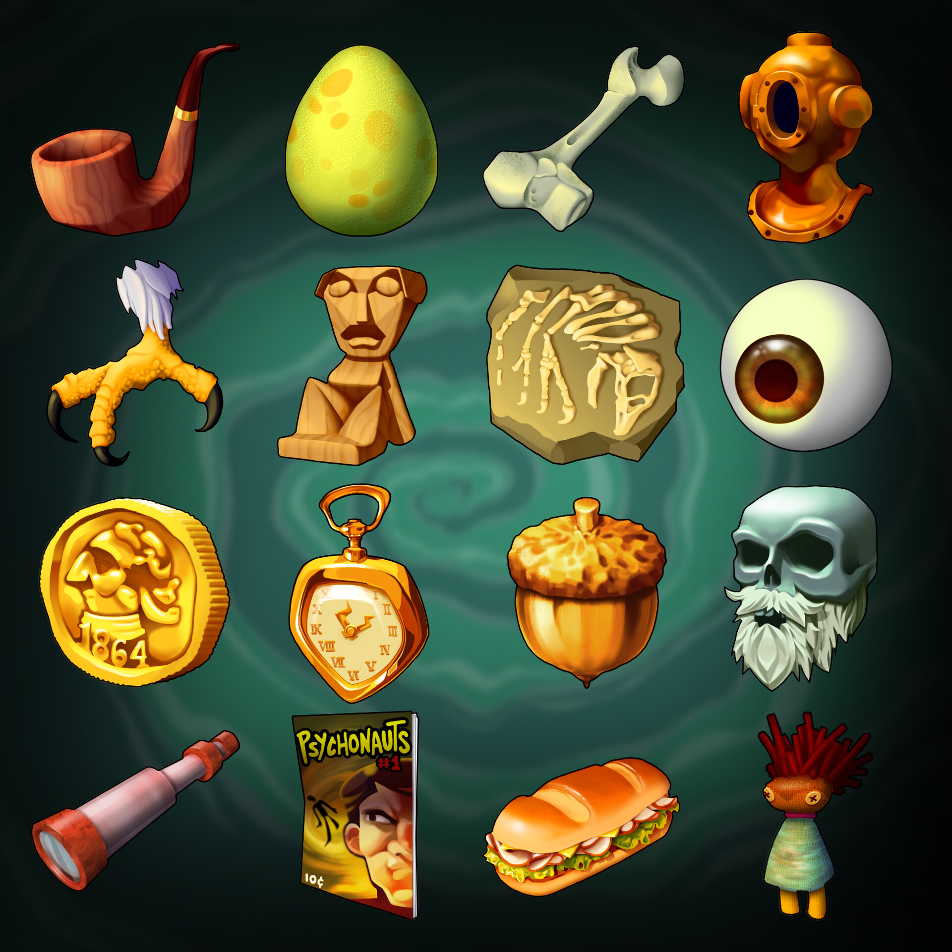 ArtStation - Scavenger Hunt Items (Psychonauts)
