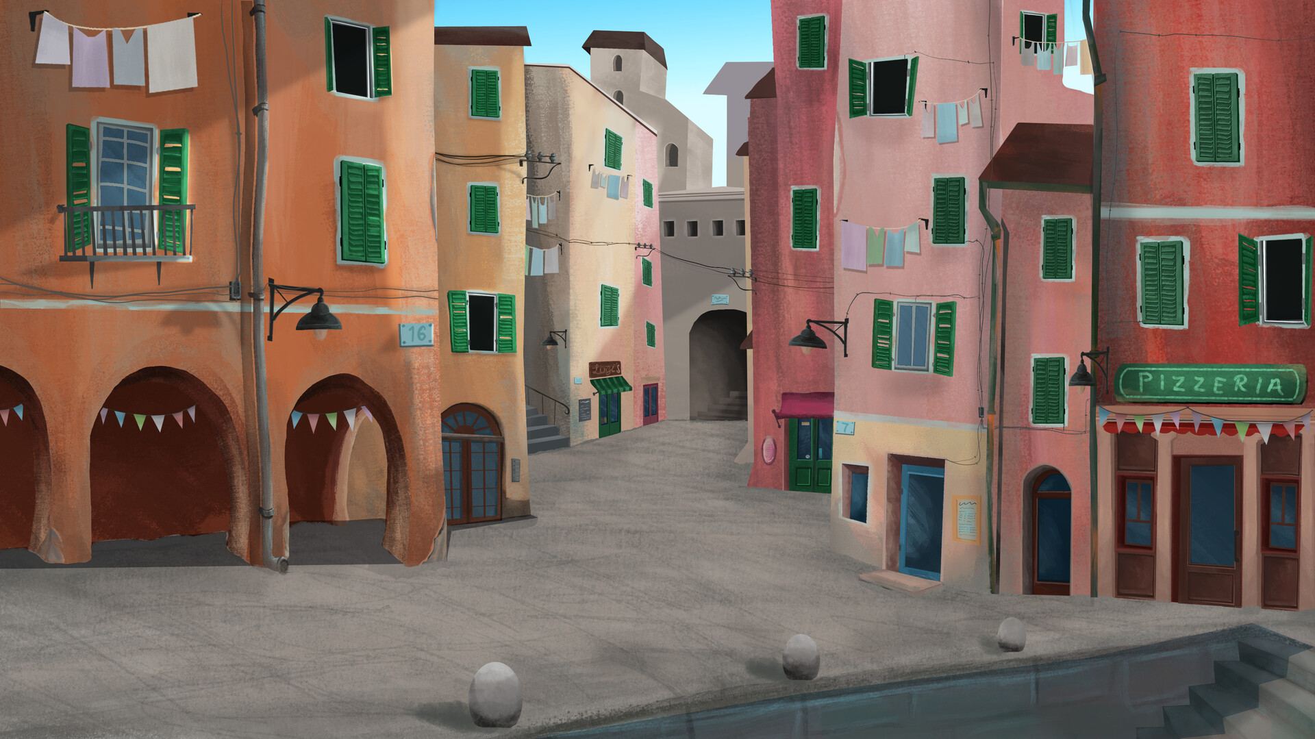 ArtStation - Italian Street scene