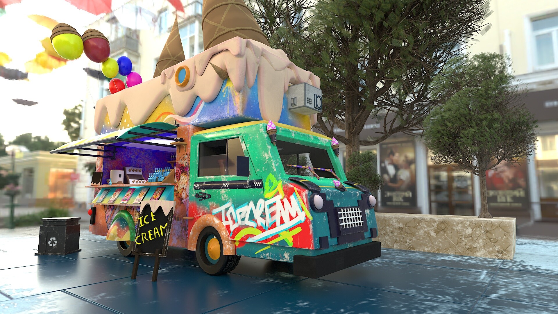 ArtStation - Stylized Ice Cream Parlour