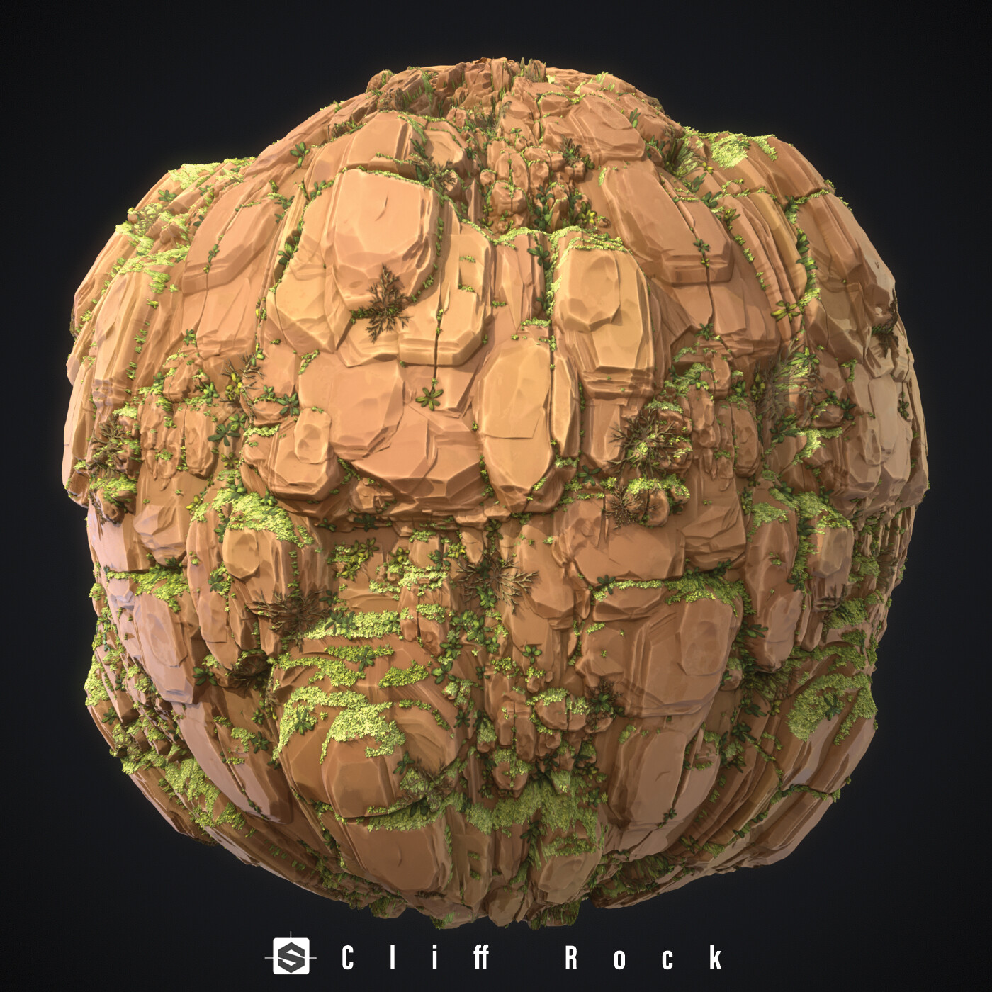ArtStation - Stylized Cliff Rock - Substance 3D Designer