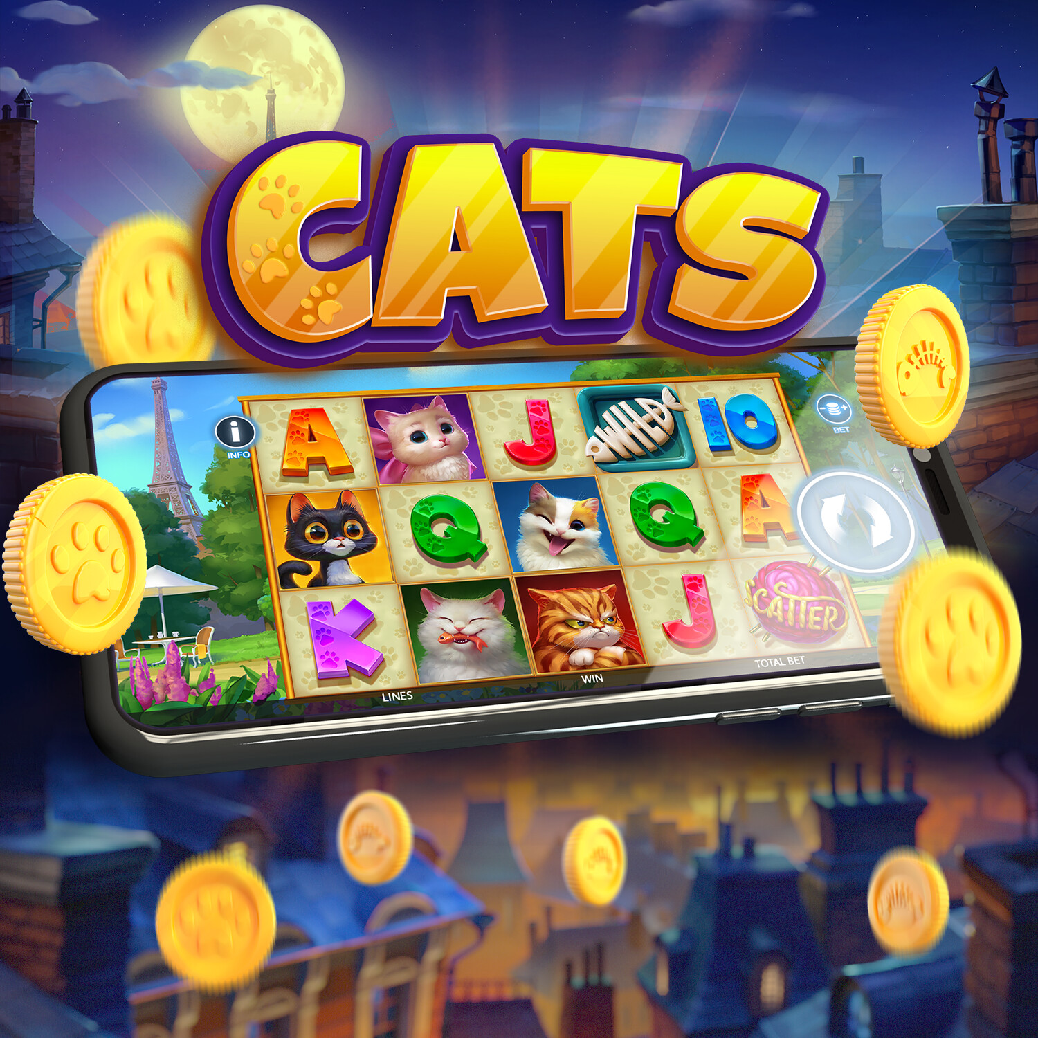 ArtStation - Cat themed Slot game