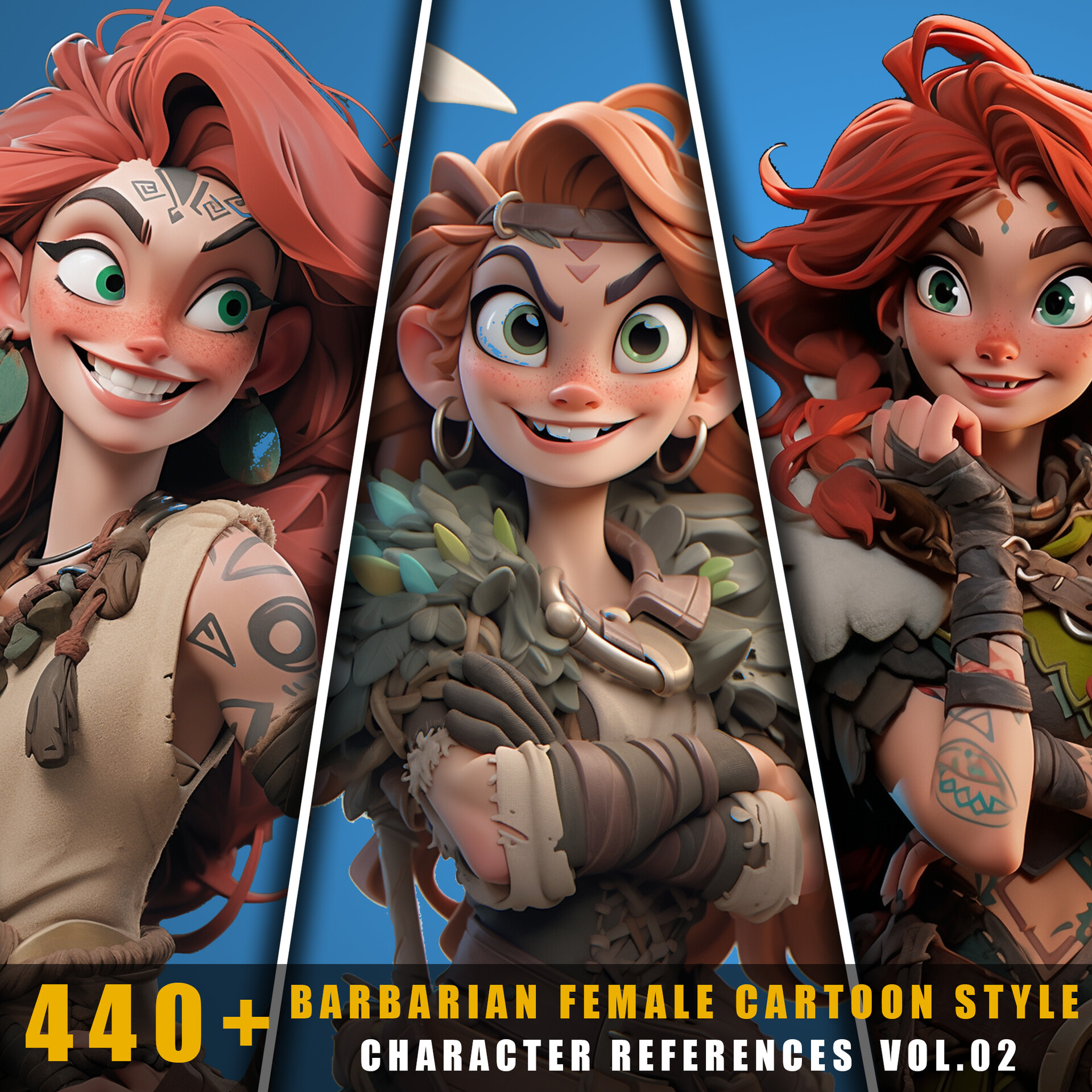 ArtStation - 440+ Barbarian Female Cartoon Style - Character References ...