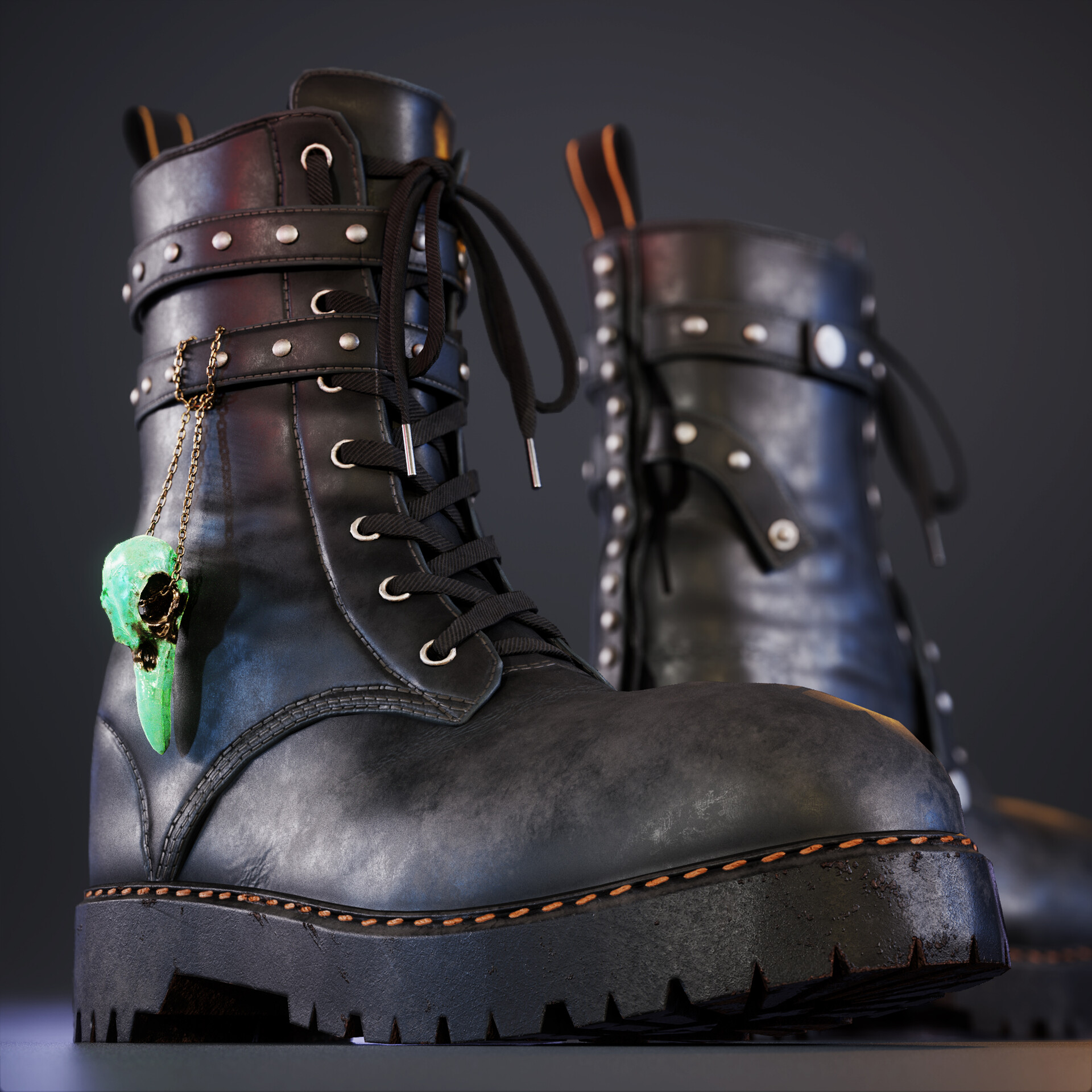 ArtStation - Game Ready | Low Poly | Boots with Rivets