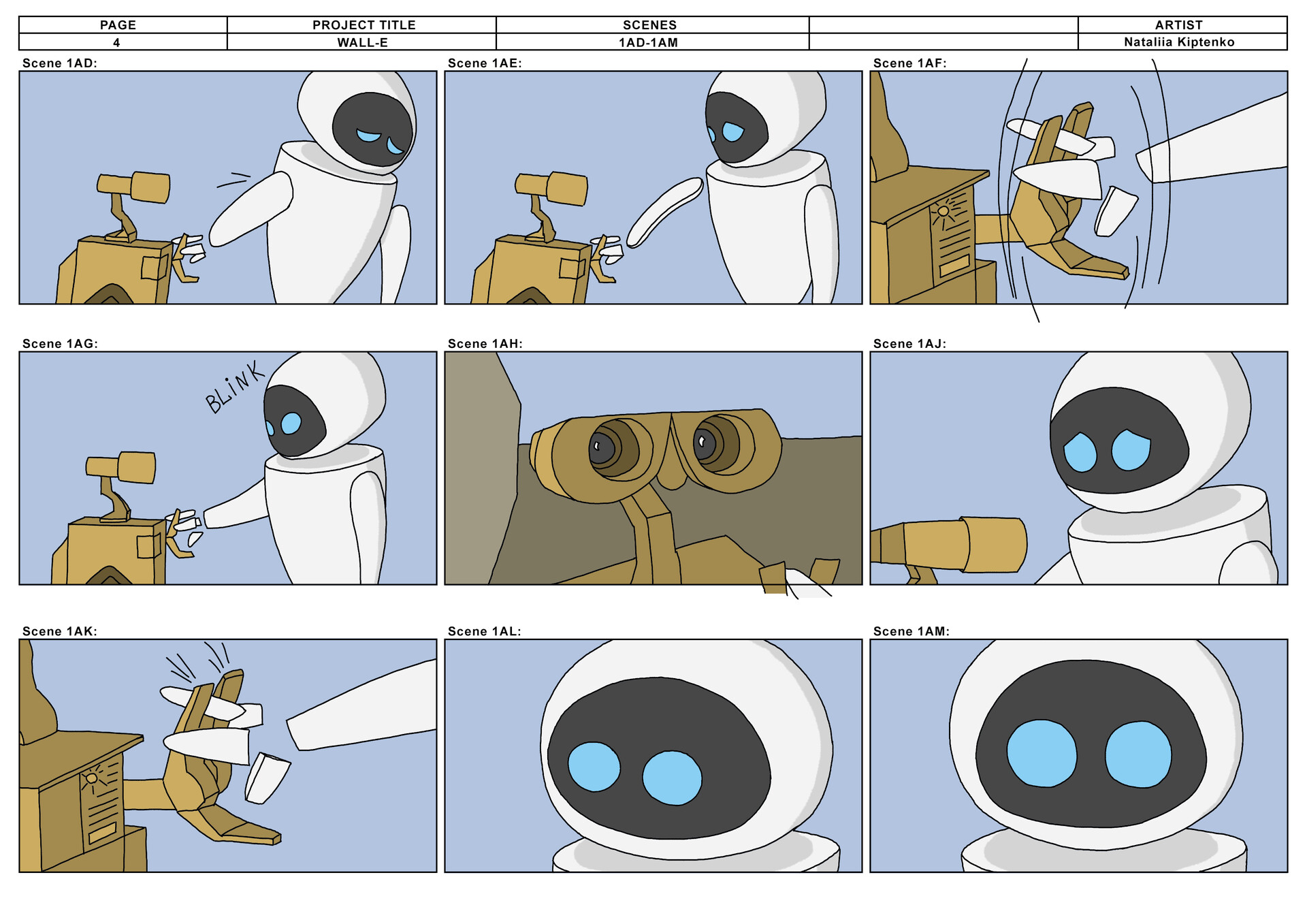 ArtStation - "WALL-E" Storyboard Study