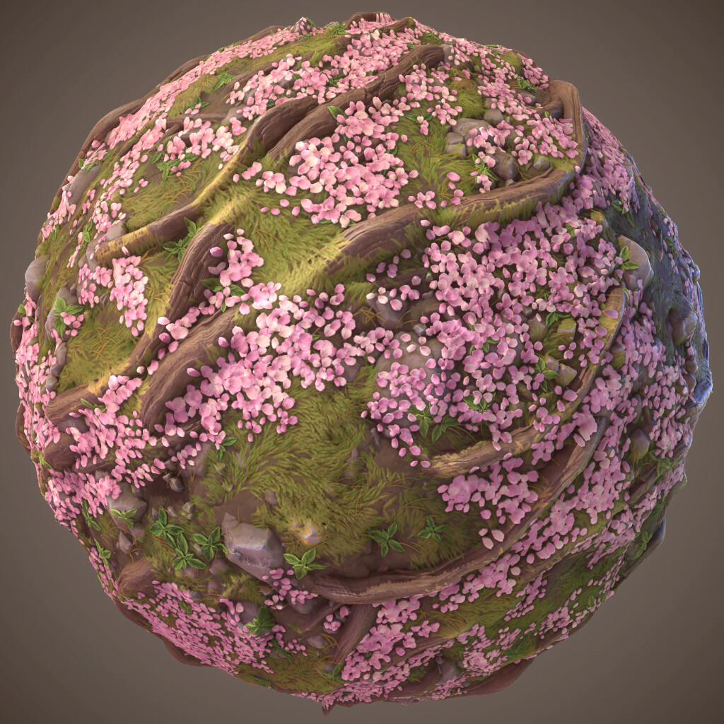 ArtStation - Stylized spring forest floor tile