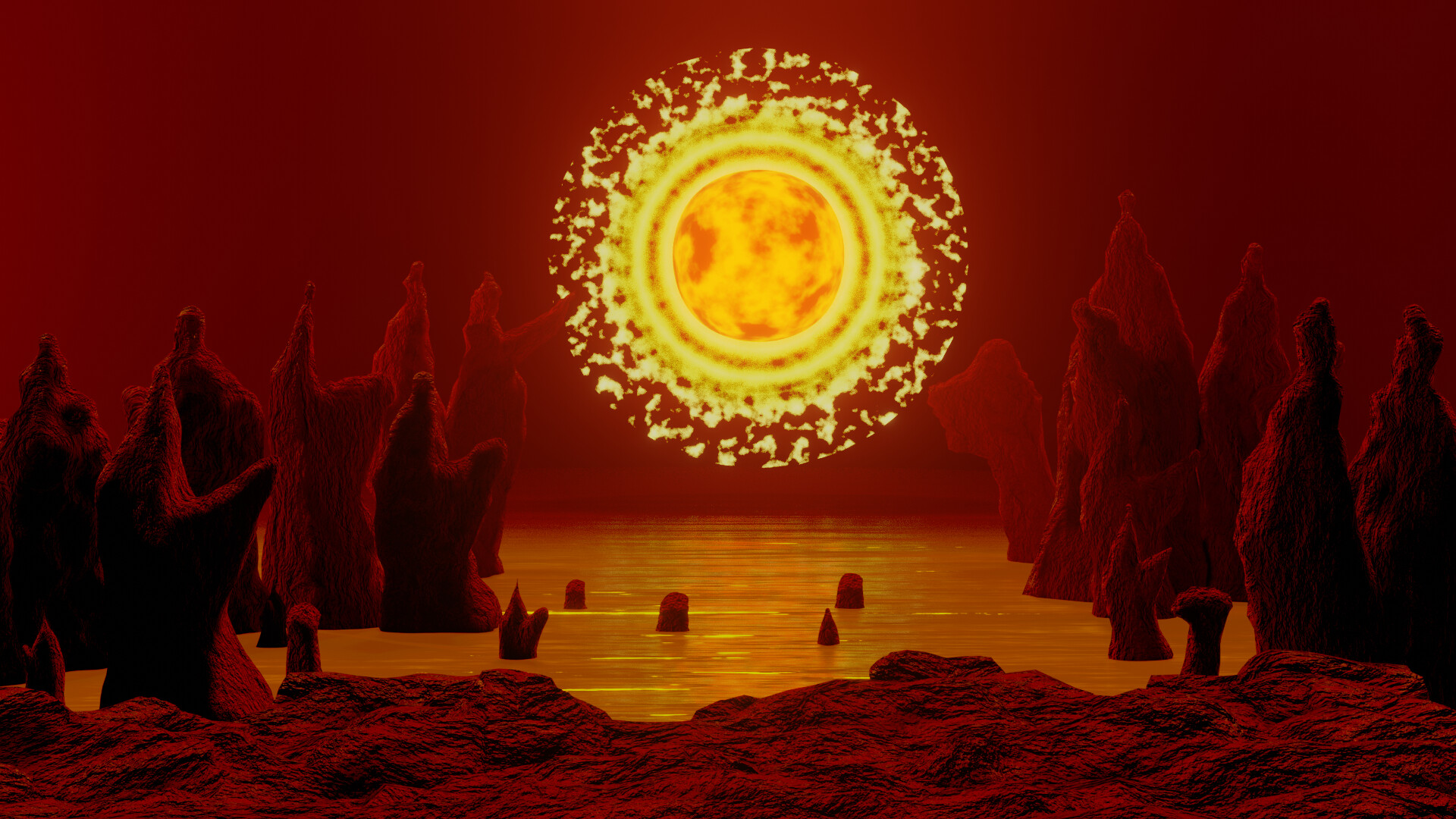 ArtStation - A Scene Of Hell For A Game Background