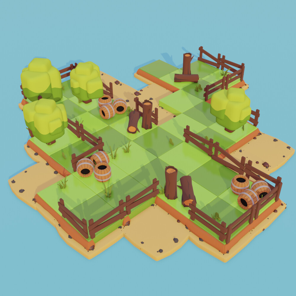 ArtStation - Low poly island props