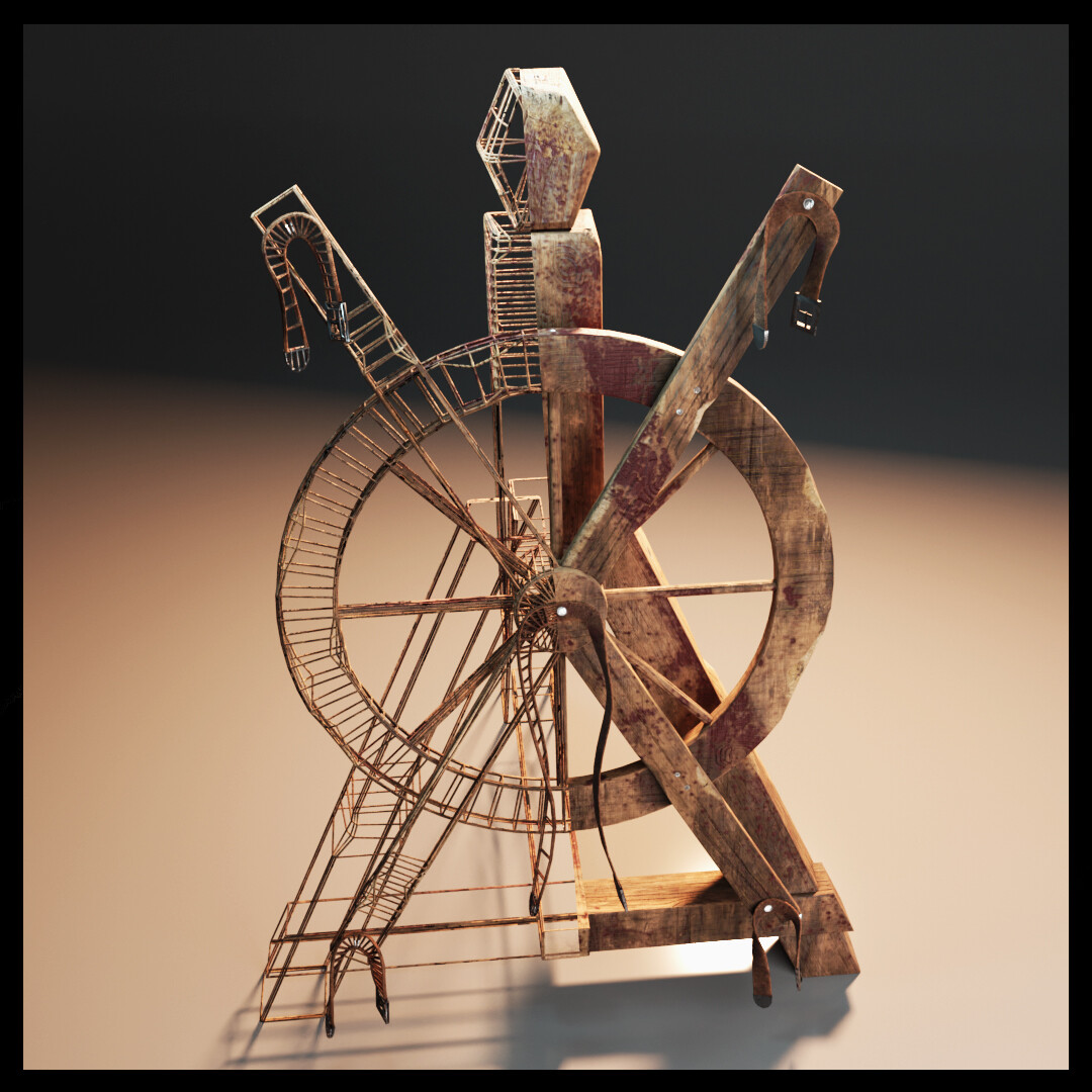 ArtStation - Breaking Wheel B Torture Device v02