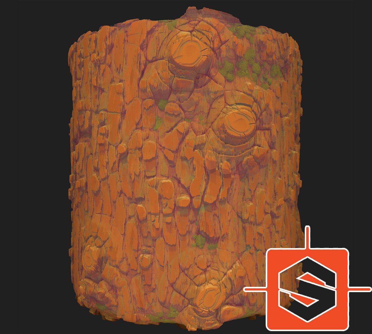 ArtStation - Procedural Hand Painted Tree Trunk