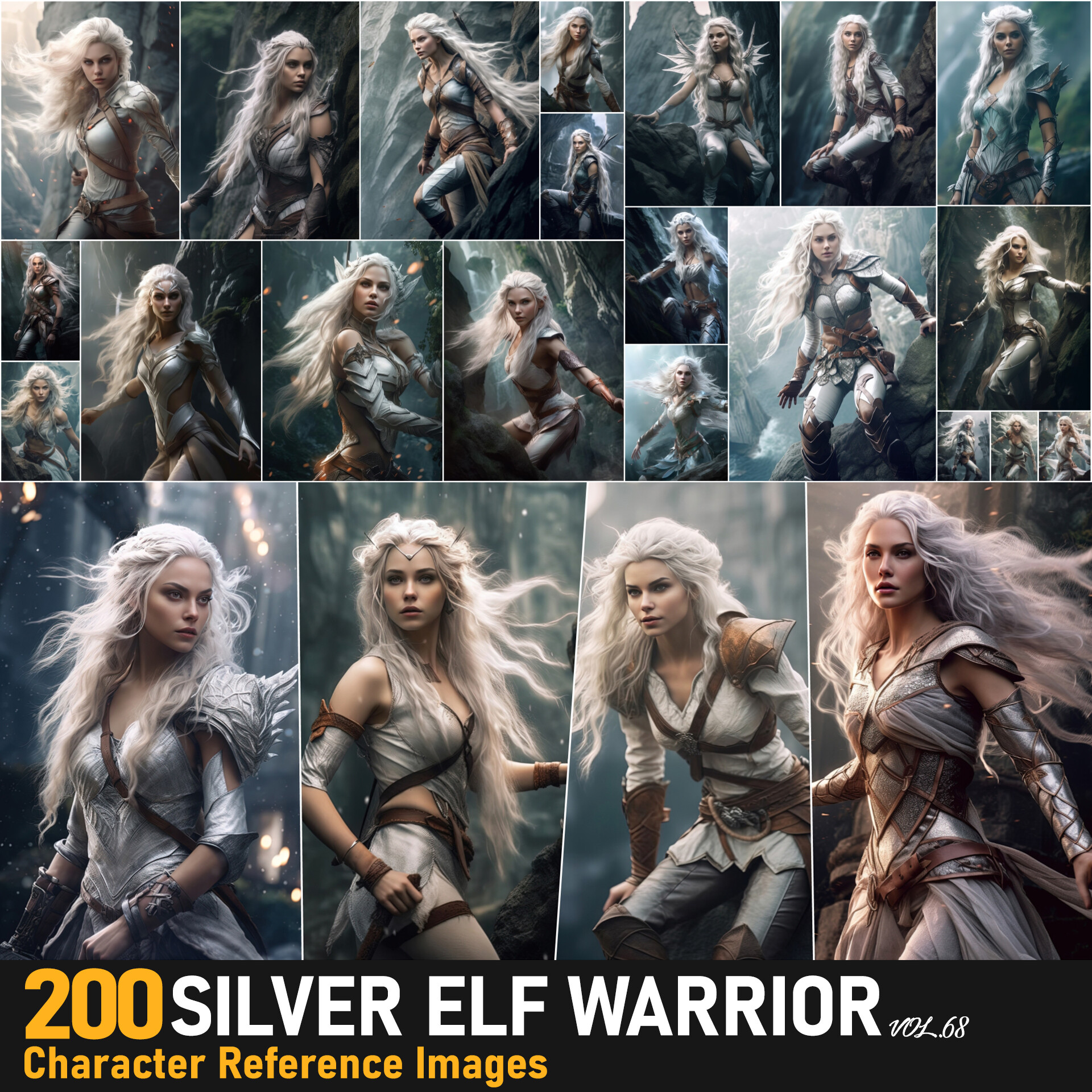 ArtStation - Silver Elf Warrior VOL.68|4K Reference Images