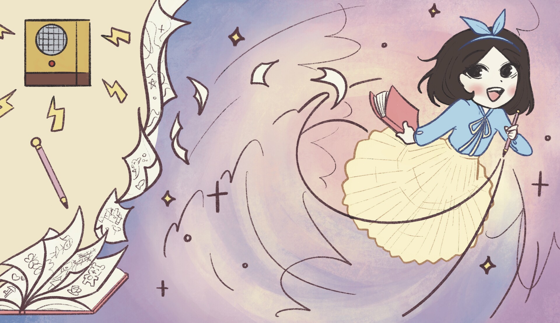 ArtStation - Emma's Magical Sketchbook (children's storybook assignment)