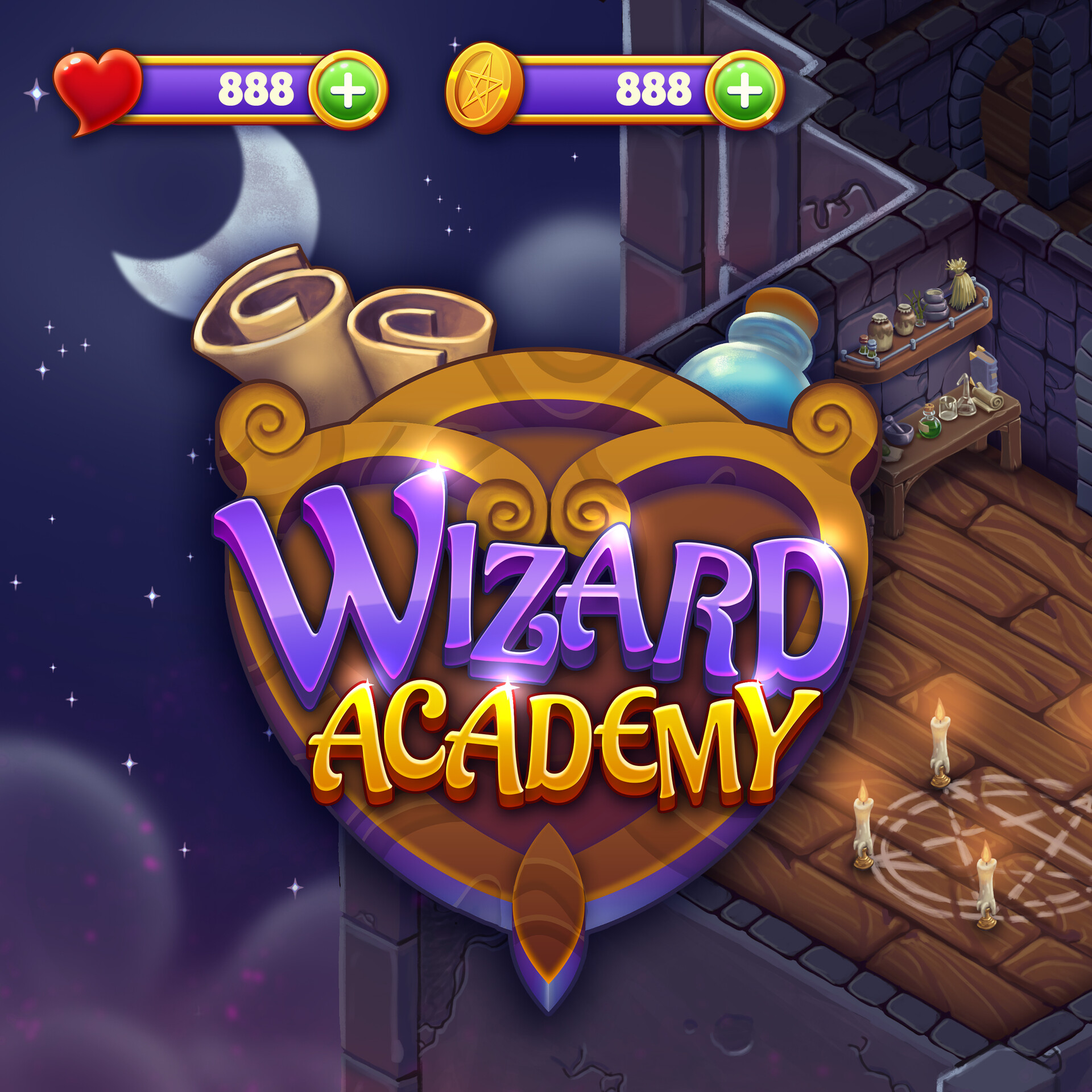 ArtStation - Wizard Academy. Pre-game UI Design